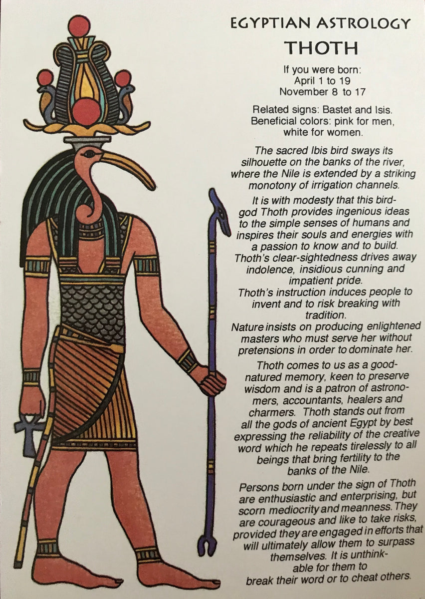 THOTH Astrology Postcard Egyptian – Yakubs Collections