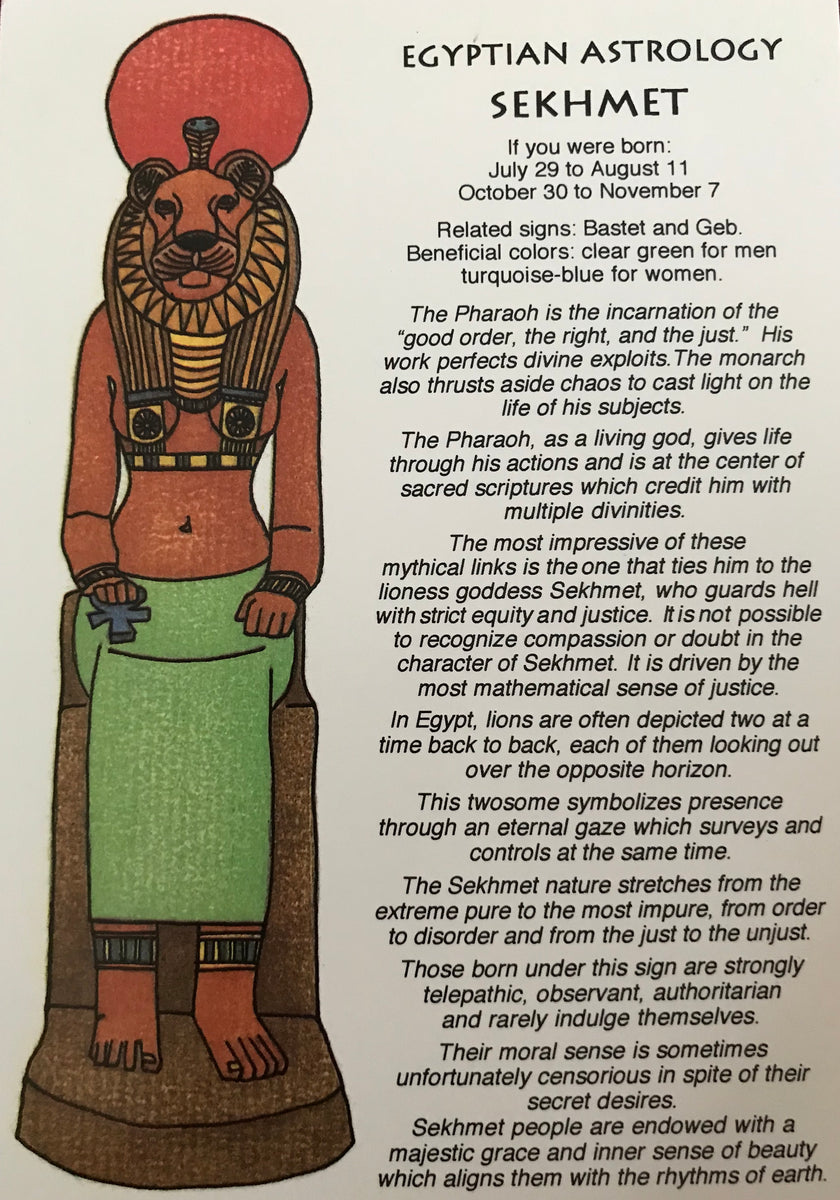 SEKHMET Astrology Egyptian Postcard – Yakubs Collections